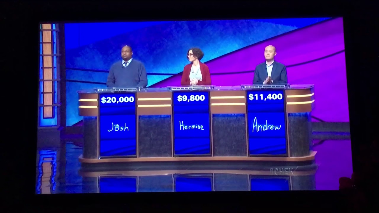 Jeopardy! Double Jeopardy $5 wager on the Daily Double (Josh vs ...