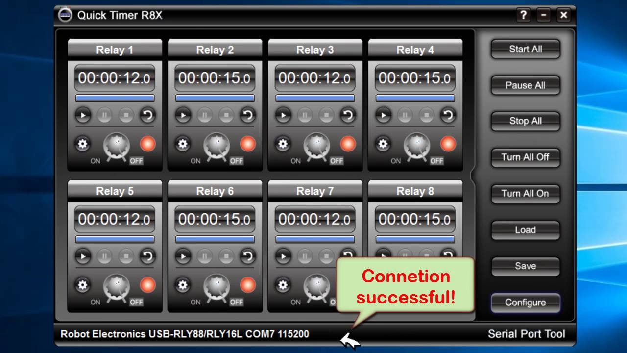 Control Robot Electronics' Relay Board with Quick Timer R8X - YouTube
