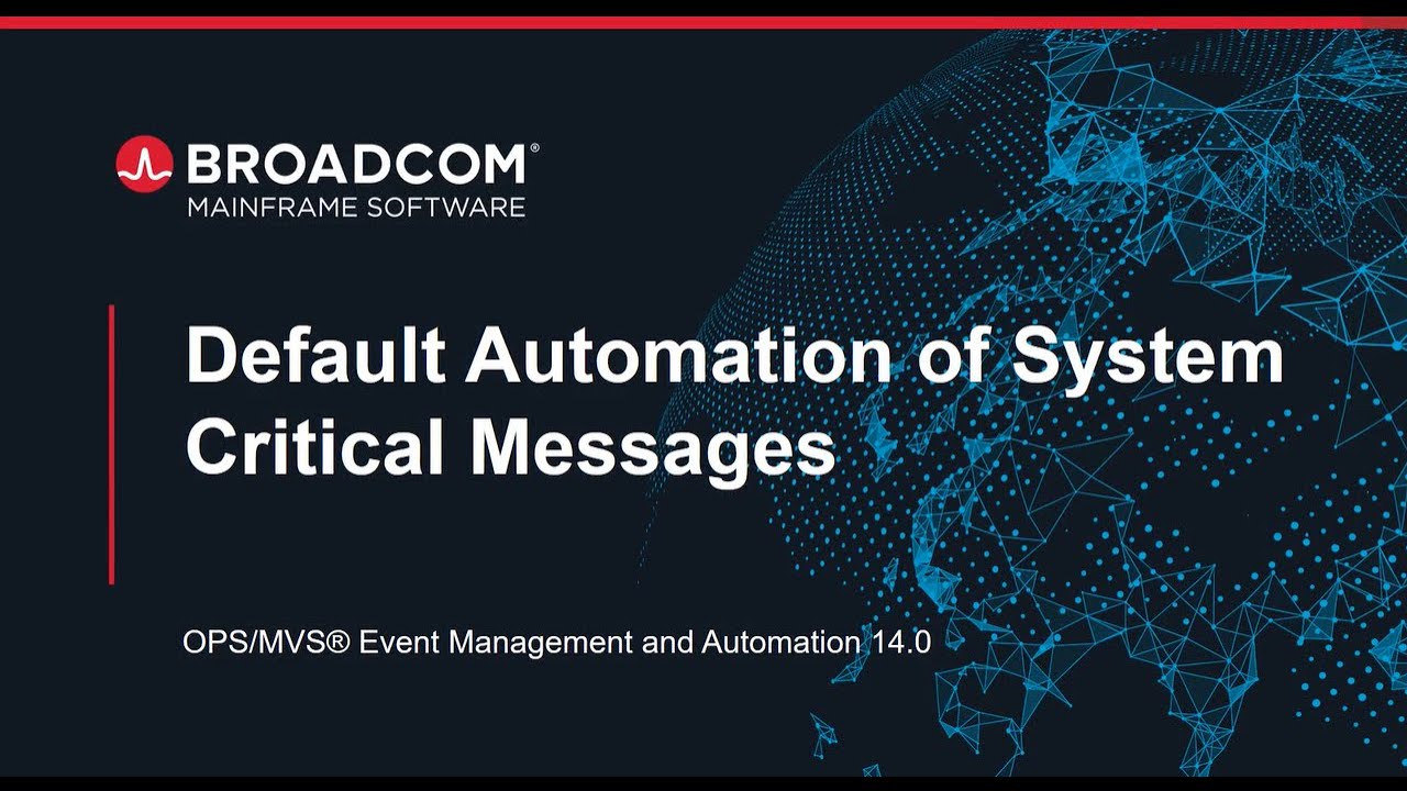 OPS/MVS 14.0: Default Automation of System Critical Messages - YouTube