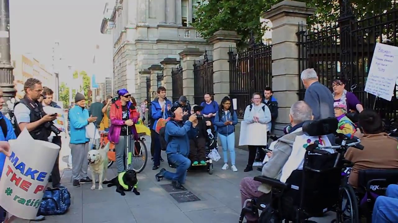 Addressing protest for disability rights 19 Sep 2017 - YouTube