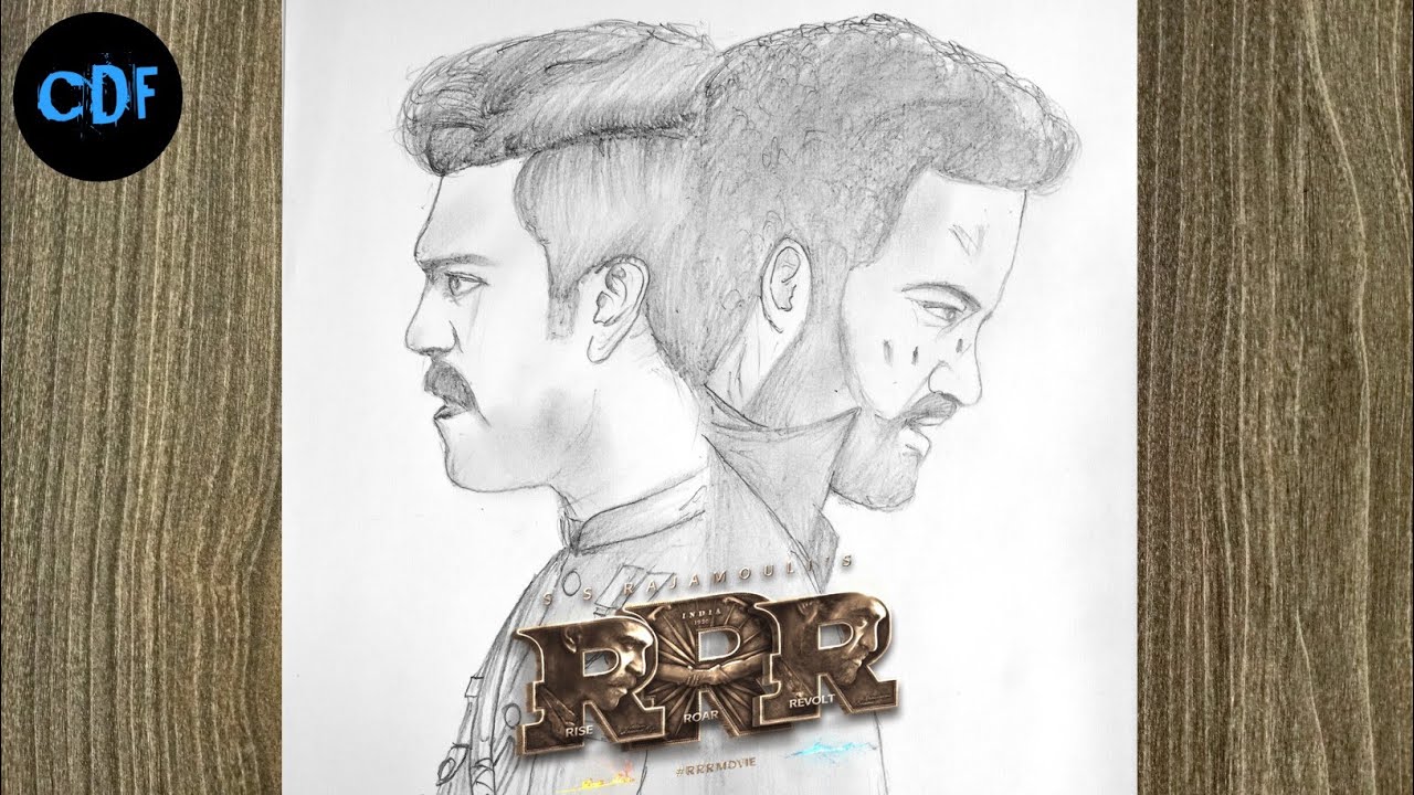 RRR - Drawing | RRR Poster | Ram Charan | Jr NTR | Charan Drawing Field ...