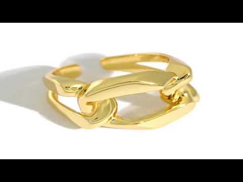 ANDYWEN 2020 925 Sterling Silver Gold Large Geometric Resizable Chain ...