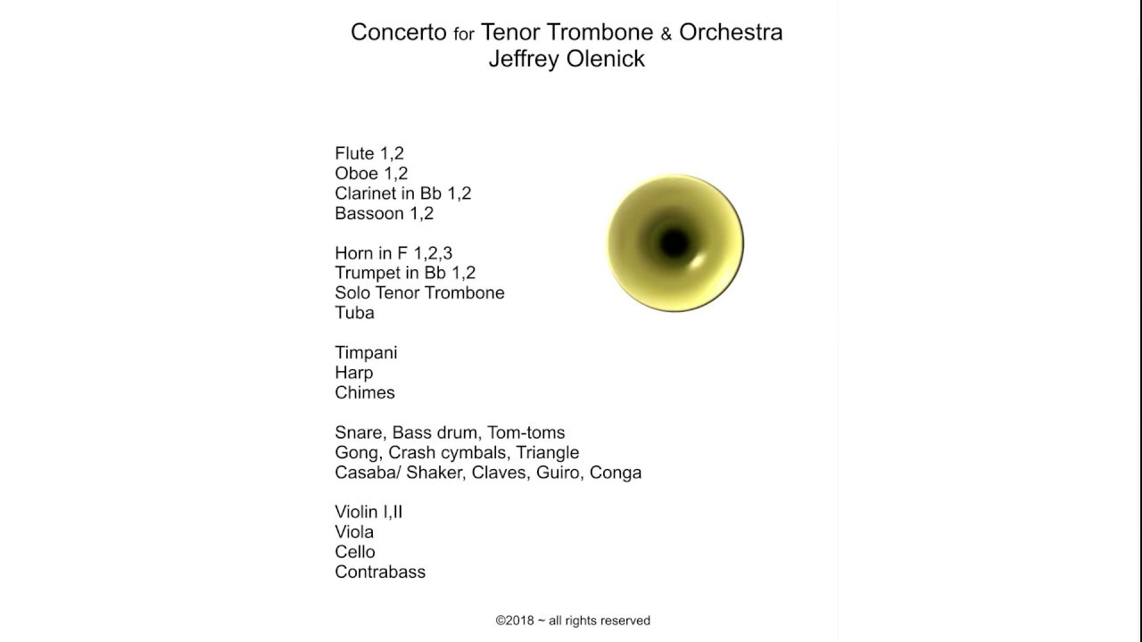 Concerto for Tenor Trombone by Jeffrey Olenick - YouTube