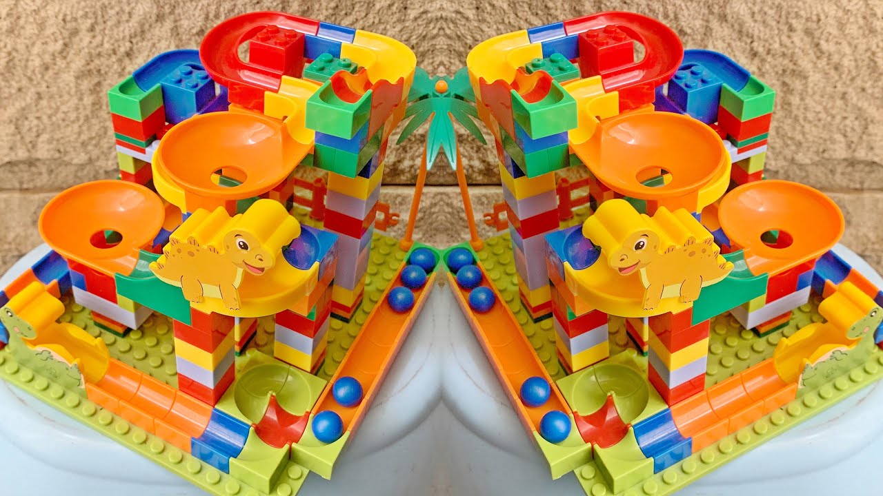 relaxing satisfying marble run race ASMR building blocks ️ how to make ...
