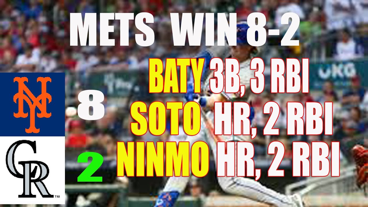 METS win 8 2 demolished Rockies-NINMO, SOTO and McNEIL homered #metsbaseball # ...