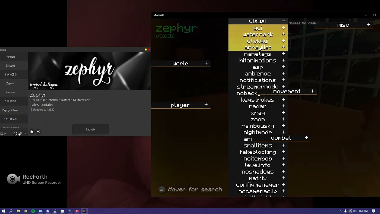 Zephyr-Minecraft 1.19.10 how to inject 2022 - YouTube