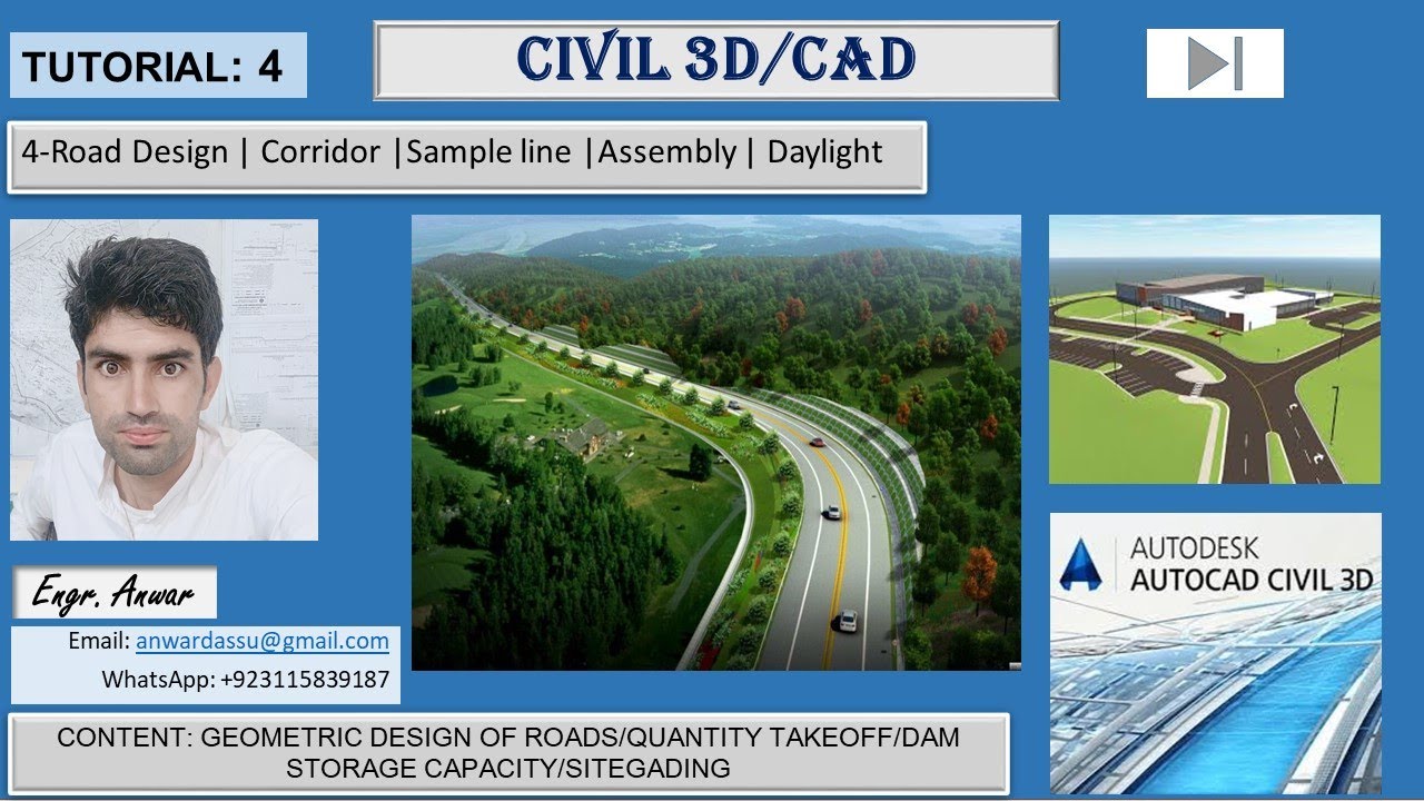 4-Road Design | Corridor |Sample line |Assembly | Daylight in Civil 3D ...
