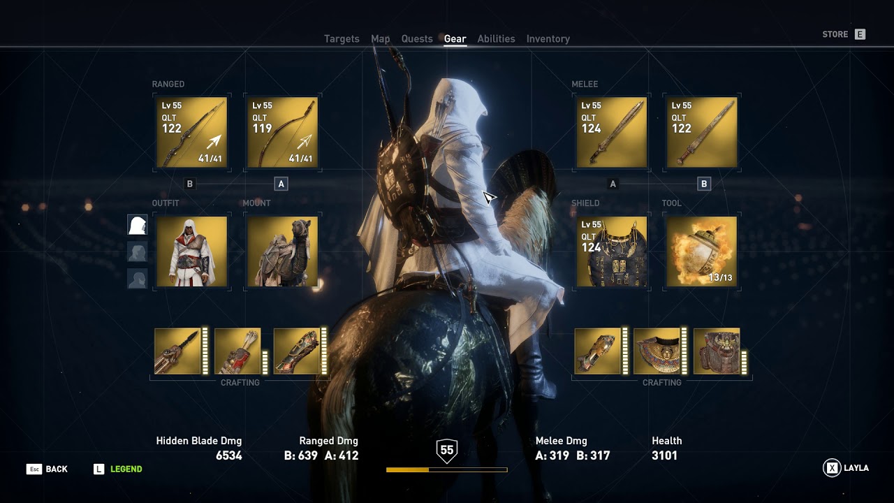 Assassin's Creed Origins:Maxed Character stats and gameplay - YouTube