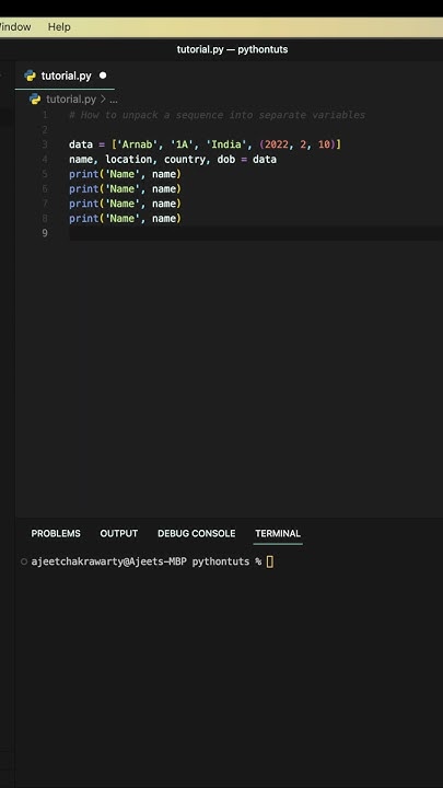 Python - How-to Unpack a Sequence into Separate Variables #shorts #viral - YouTube