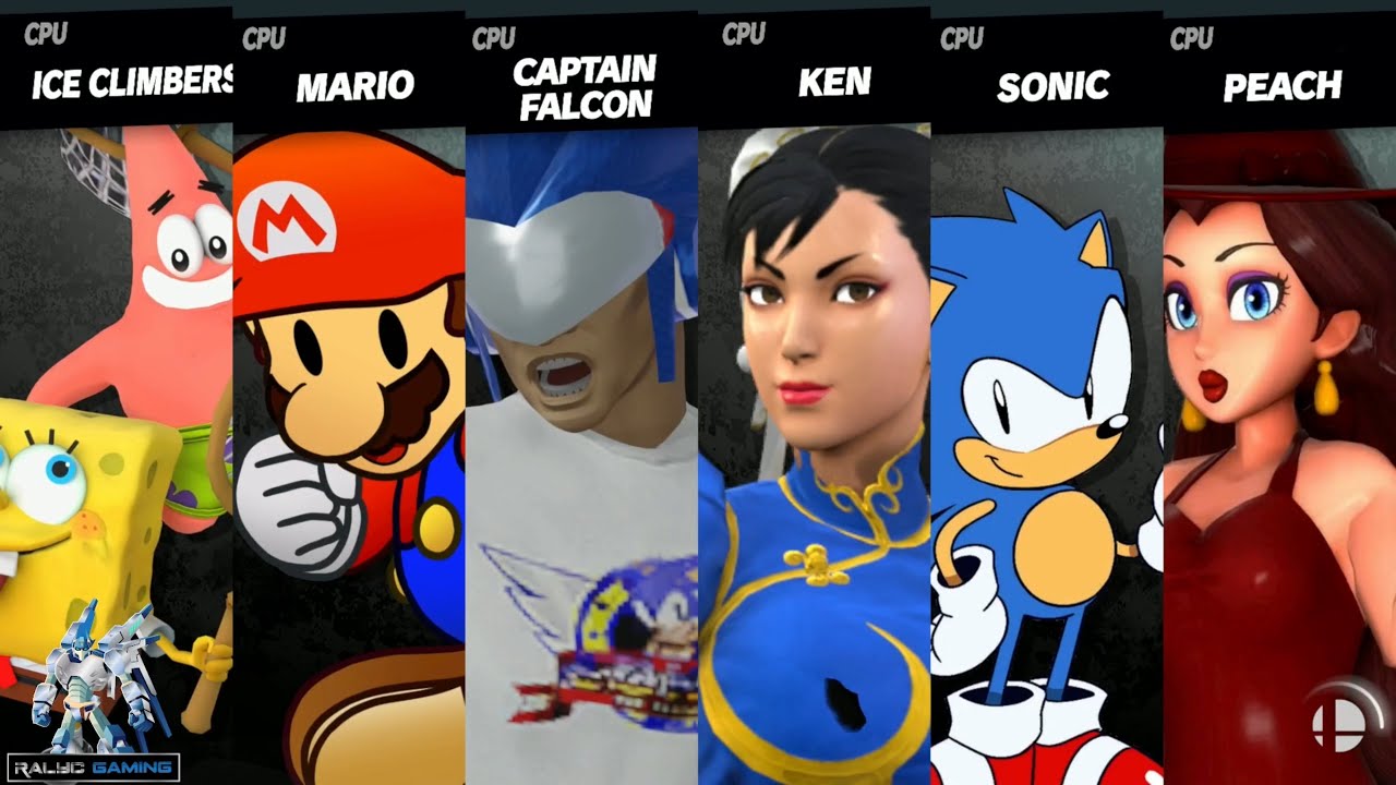 SpongeBob & Patrick vs Paper Mario vs Sonic Man vs Chun-Li vs Sonic ...