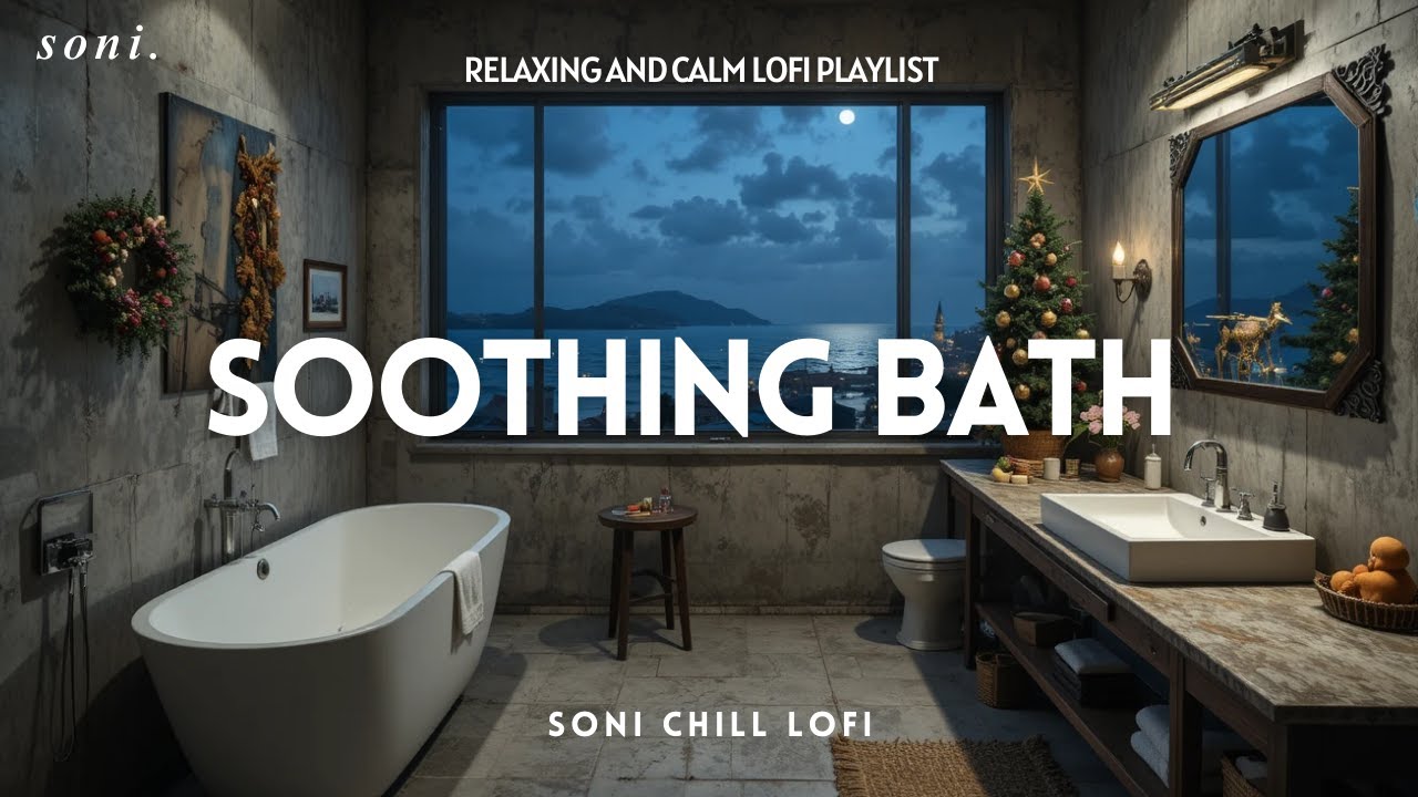 Soothing Bath Lofi with Snow and Ocean Serenity - YouTube