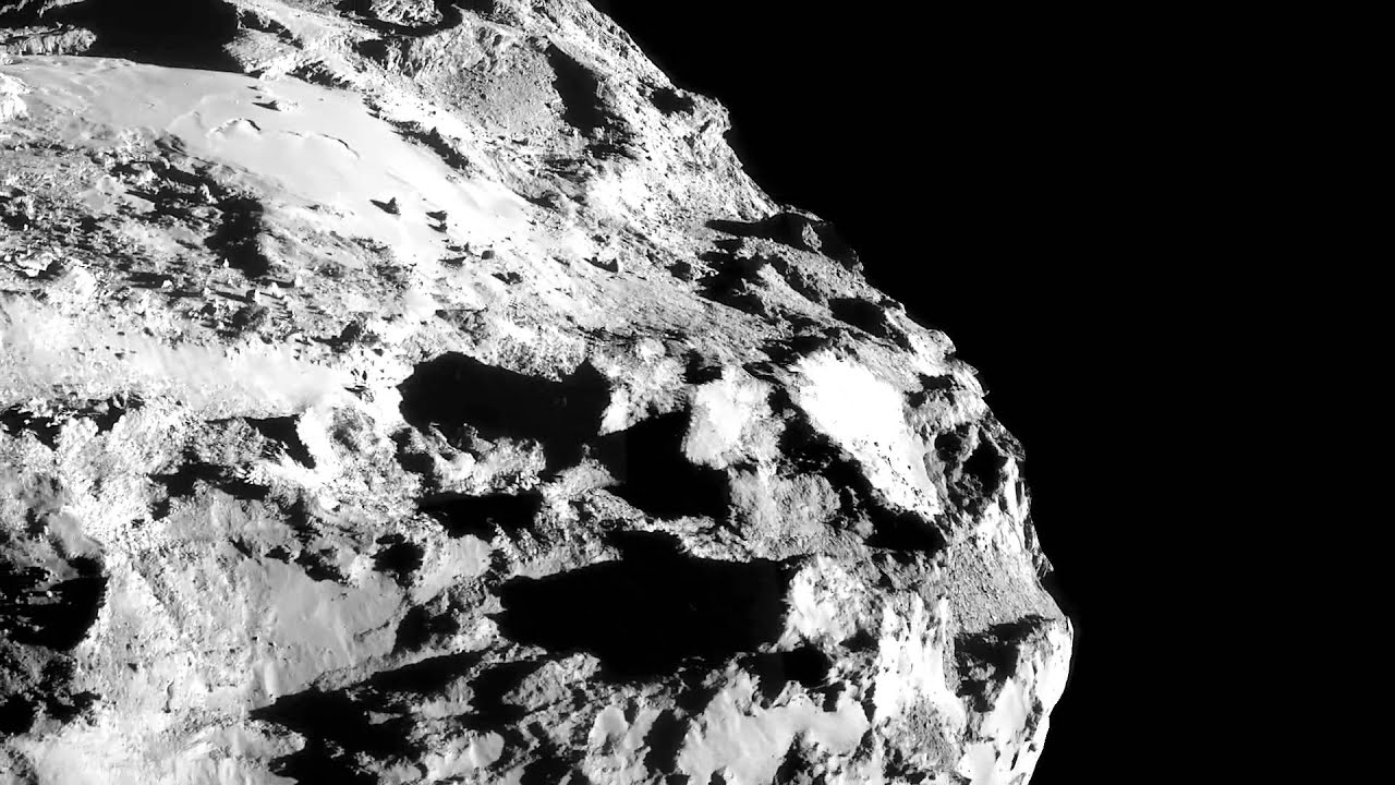 Synthetic 3d view of 67P / Churyumov-Gerasimenko October 8: Rising over ...