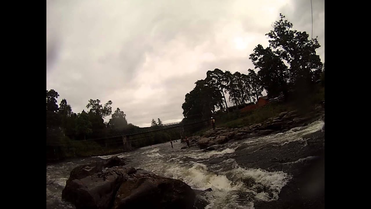 Kayaking/Being Washed Down Grandtully Rapids - YouTube