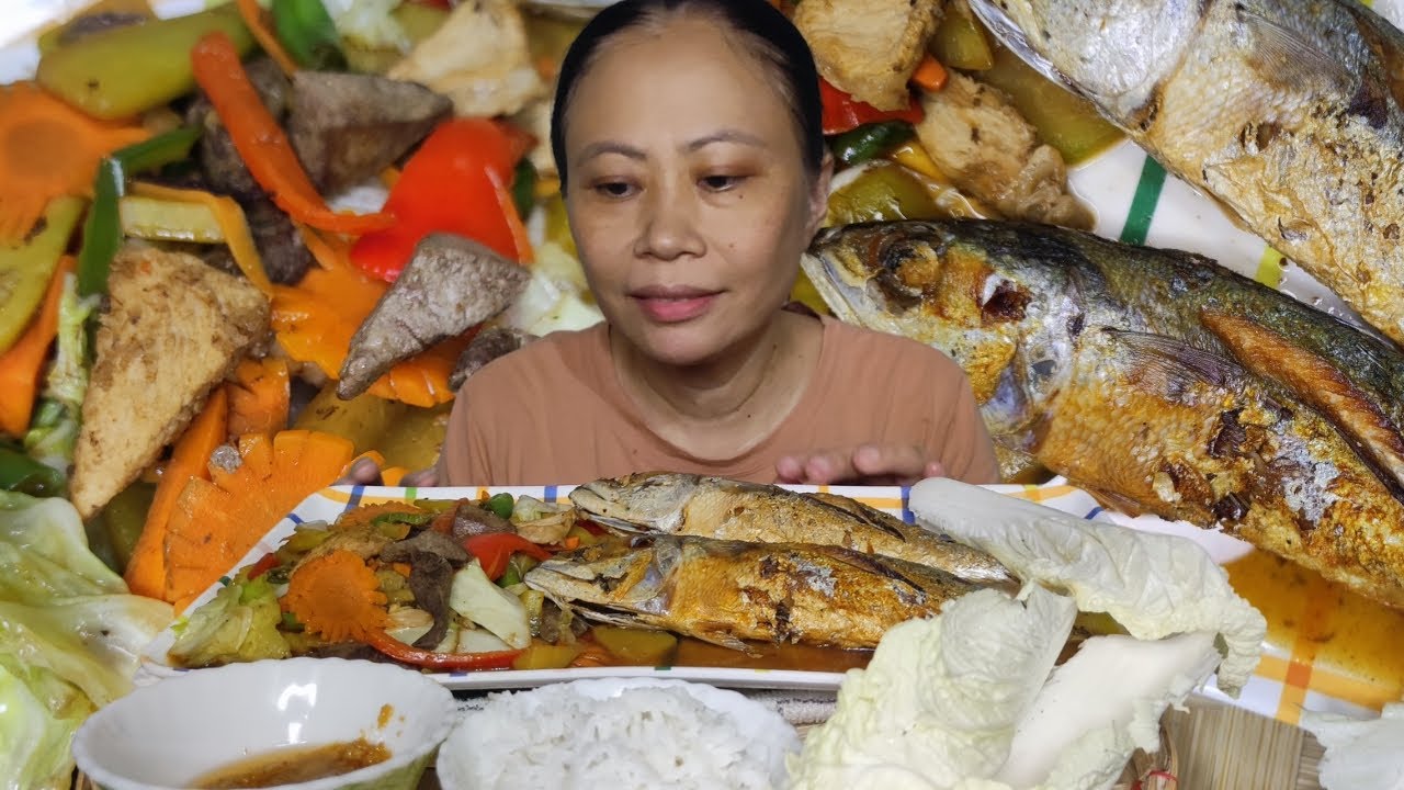 Chopsuey na may Atay, Pritong Isda, Gulay Mukbang | Filipino Food ...
