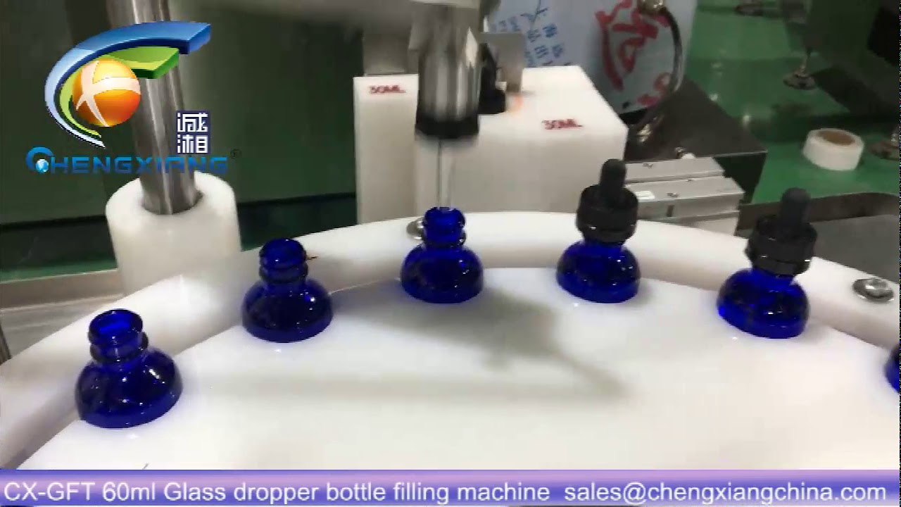 CX-GFT Automatic cbd oil dropper bottle filling capping machine - YouTube