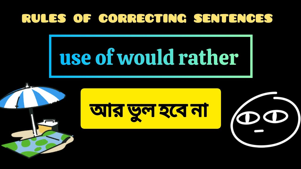 Would rather | rules of correcting sentences | English grammar | bcs ...