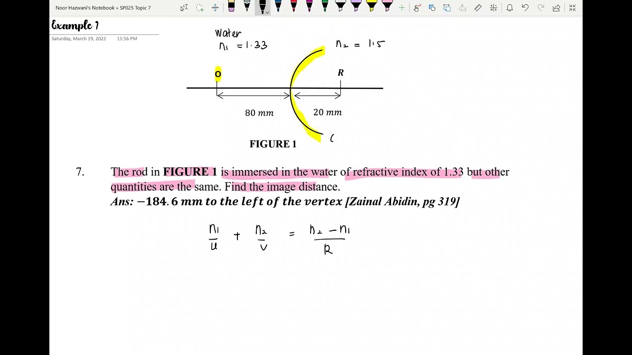 #8 Refraction at spherical surface (Example 7) - YouTube