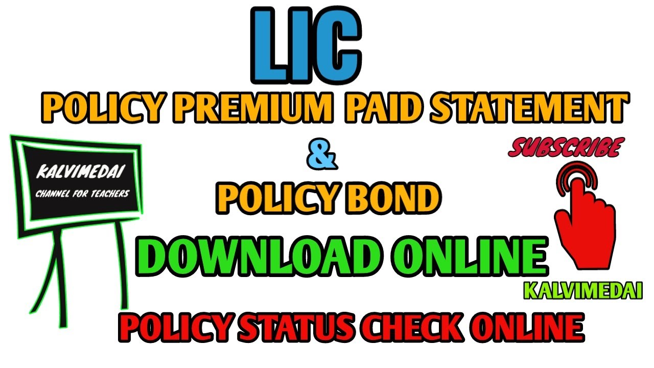 LIC- policy premium paid statement & policy bond online லில் download ...