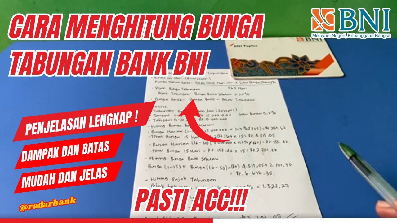 Cara Hitung Bunga Tabungan BNI - YouTube
