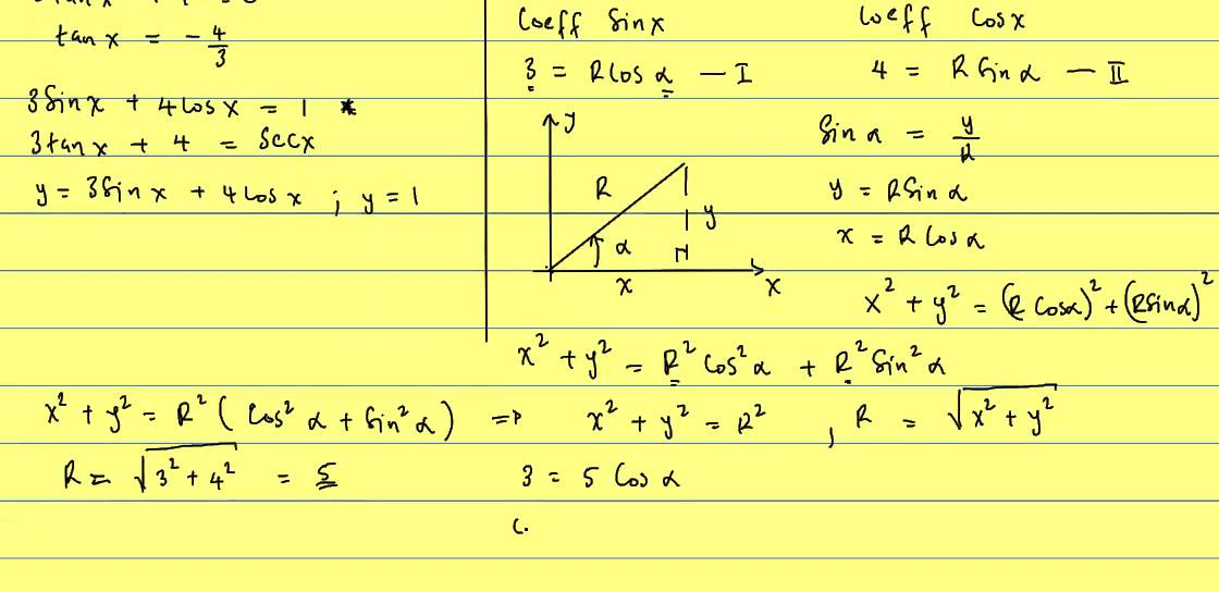 Introduction to asin(x)+bcosx = Rsin (x+ alpha) - YouTube