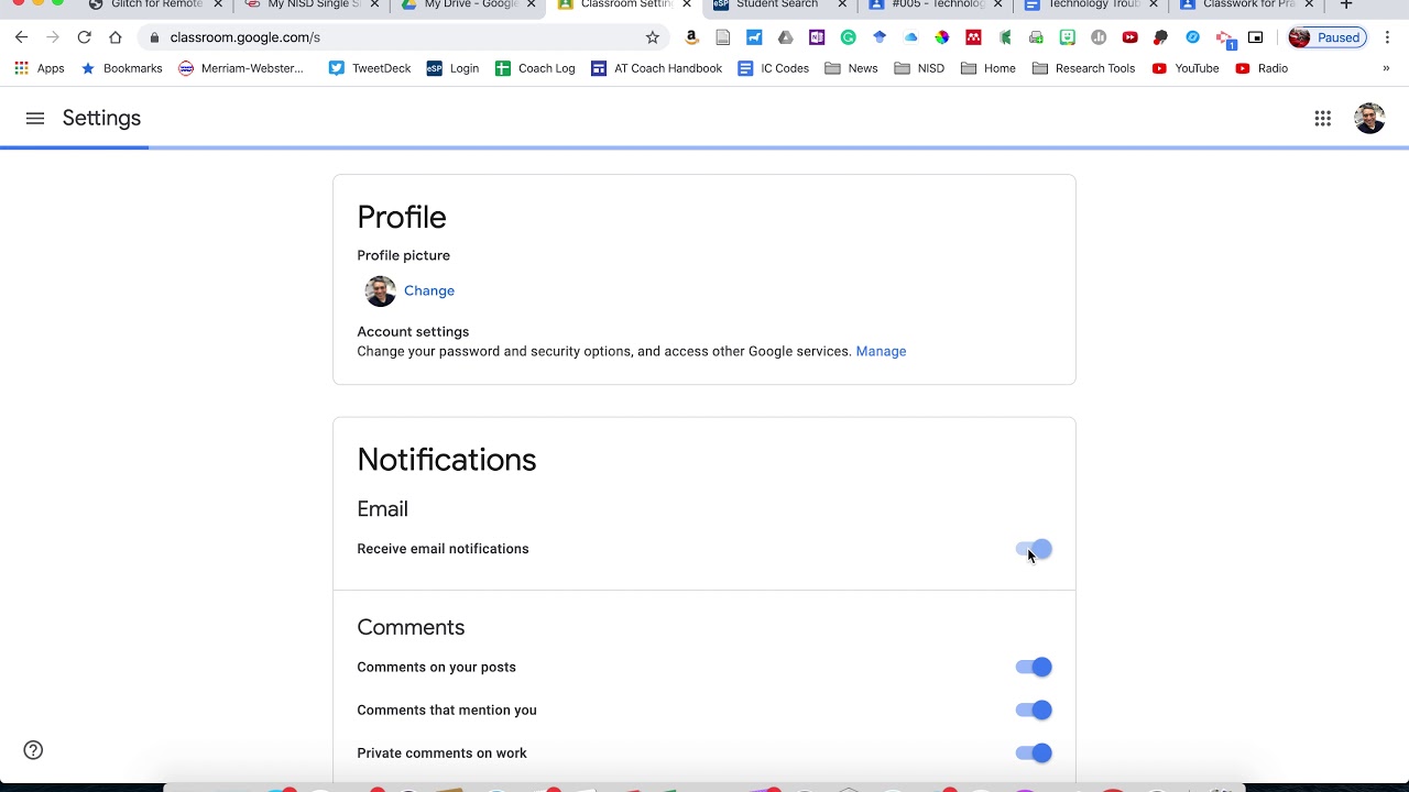 Adjust Google Classroom Notifications - YouTube