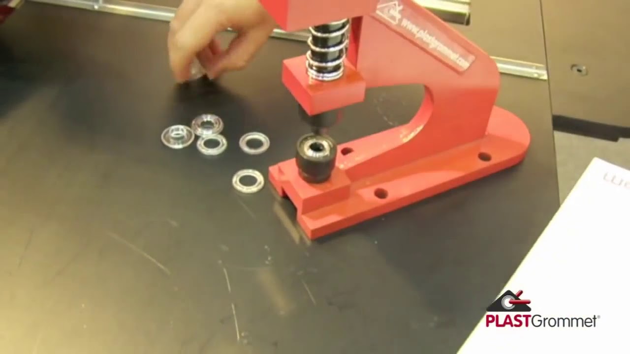 Hand press HPS025 for plastic eyelets or plastic grommets - YouTube