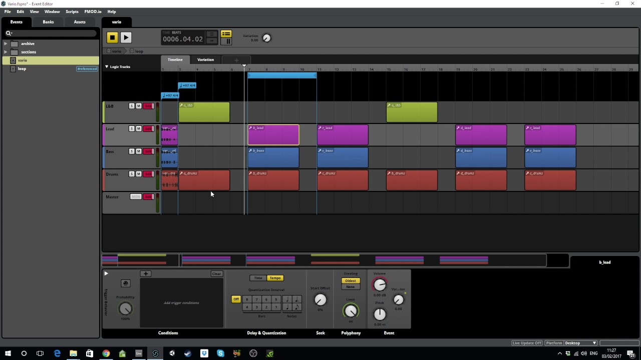 FMOD Studio - Procedural Music Experiment - YouTube