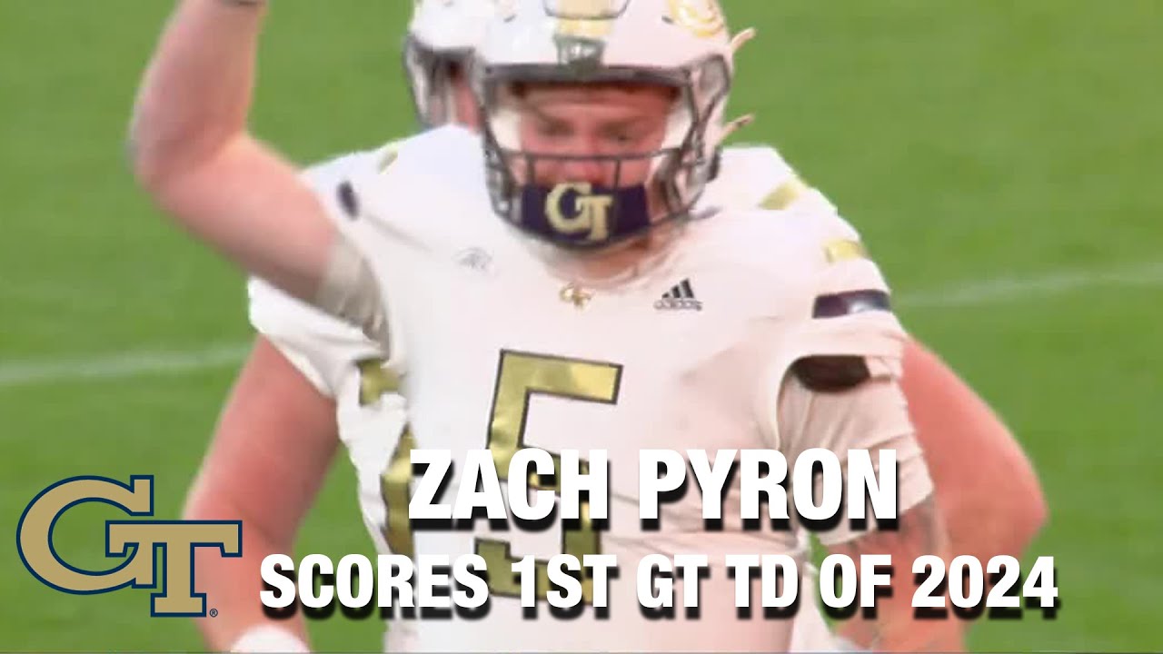 Zach Pyron Bulldozes Into The End Zone For Georgia Tech's 1st TD Of ...