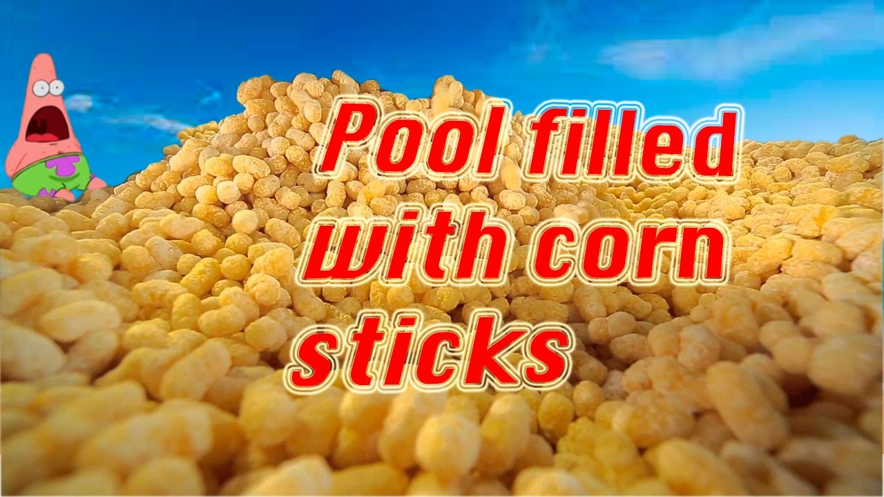 Pool filled with corn sticks ! CRAZY EXPERIMENT ! - YouTube