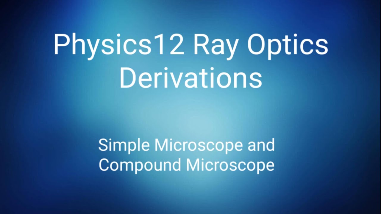 Class 12#Ray Optics#Derivations of Simple Microscope and Compound ...