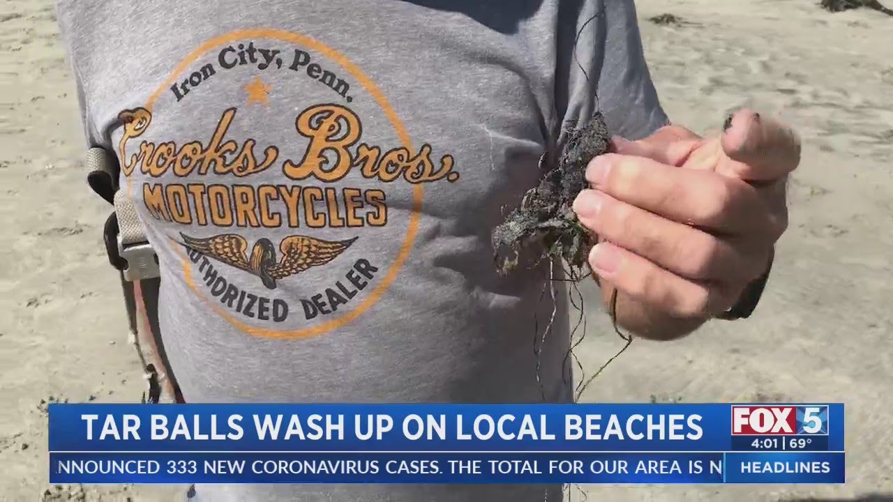 Tar Balls Wash Up On Local Beaches - YouTube