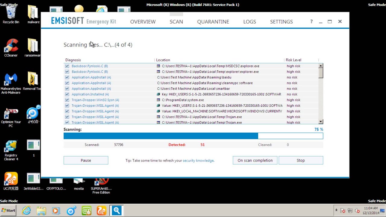 Emsisoft Emergency Kit Malware Removal Test - YouTube