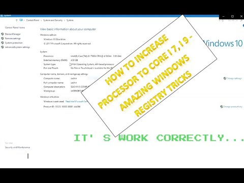 How To Increase Processor to core i 7, i 9 Amazing Windows Registry ...