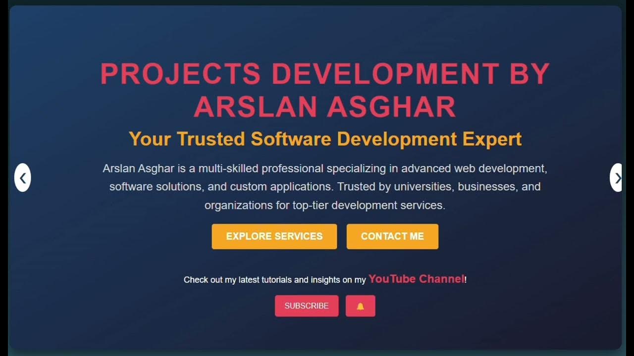 Web Development and Final Year Projects Made Easy| By Arslan Asghar ...