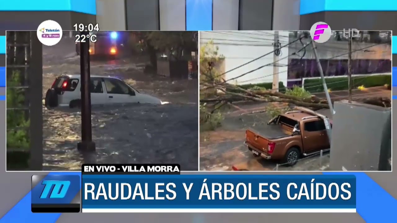 Raudales de siempre en Asunción durante la tormenta - YouTube