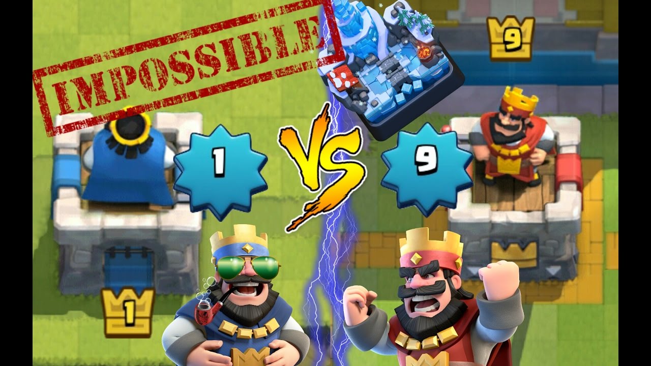 Best level 1 deck ever | Insane battle with level 9 in arena 8! Frozen ...