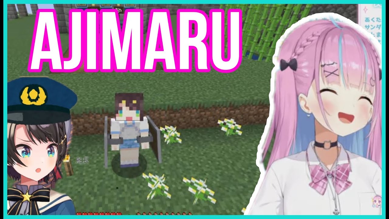 Minato Aqua Try Ajimaru Shop And Imitate Subaru | Minecraft [Hololive/Sub] - YouTube