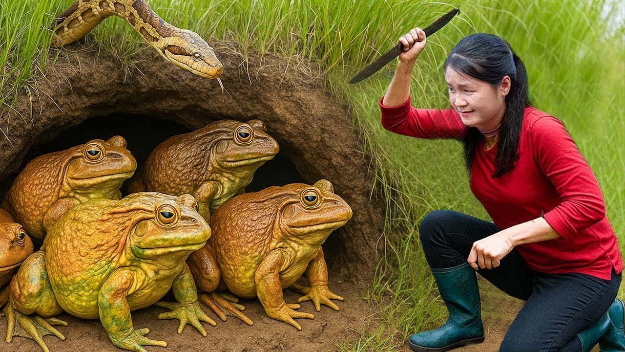 Harvesting Frogs Deep in the Wilderness & Goes to market sell ...
