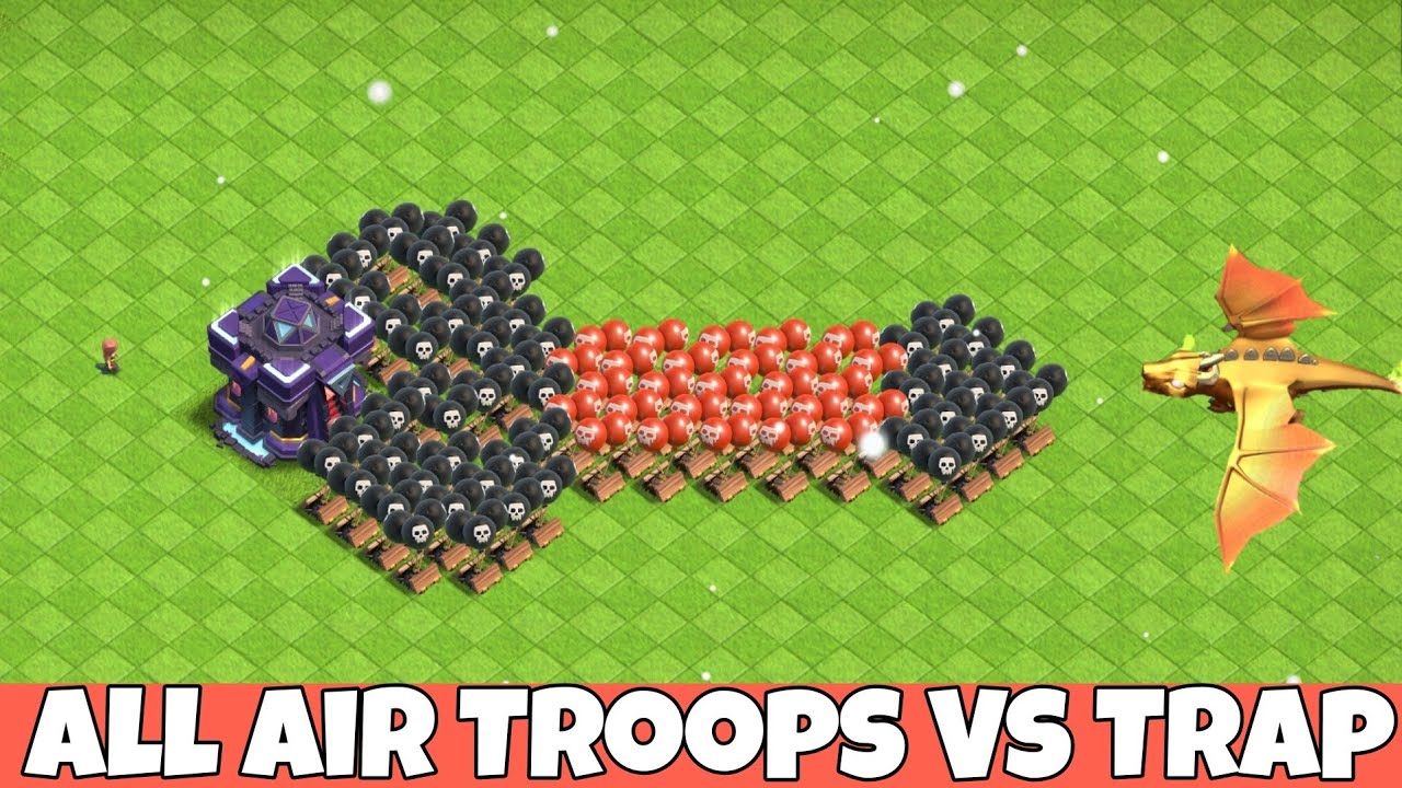 impossible Air Trap Challenge | Air Troops Vs Air Trap - Clash Of Clans - YouTube