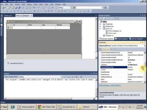 Sử dụng ContextMenuStrip trên DataGridView - How to use contextMenuStrip and DataGridView In ...