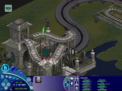 Sims 1 - Riding the roller coaster - YouTube