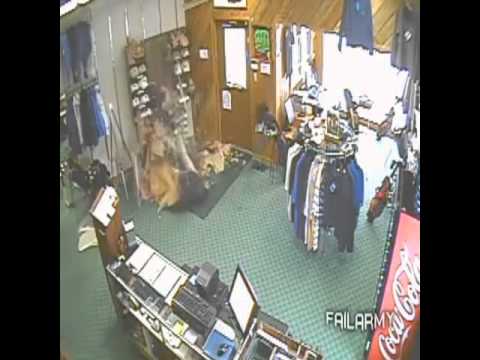 Guy falls through ceiling - YouTube