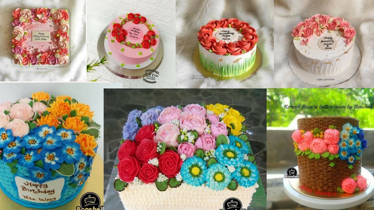 simple flowers cake design ideas | cake decoration ideas - YouTube