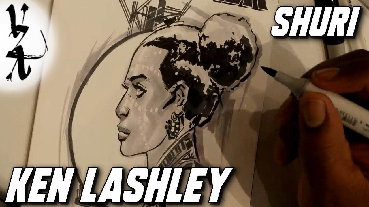 Ken Lashley drawing Shuri from Black Panther - YouTube