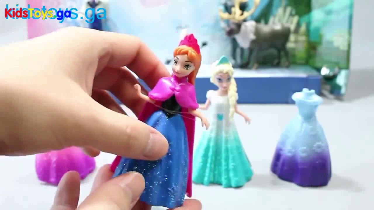 겨울왕국 엘사 Disney Frozen Elsa Anna princess Magic Clip Dolls dresses Toy ...