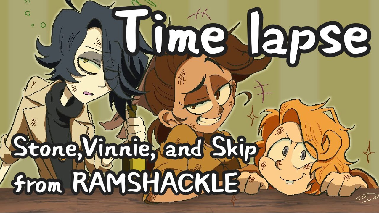 【描いてみた】ラムシャックルの3人組を描いてみたｰ/Time LapseｰStore,Vinnie,and Skip from ...