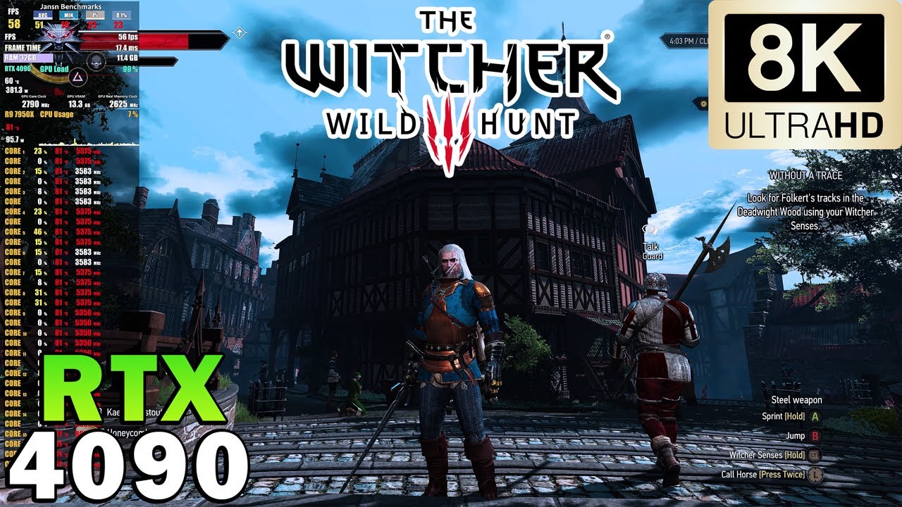 The Witcher 3 in 8K | Ultra Graphics | RTX 4090 | Ryzen 9 7950X - YouTube