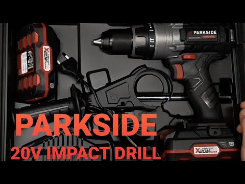 Parkside impact drill set cordless brushless 20v - YouTube
