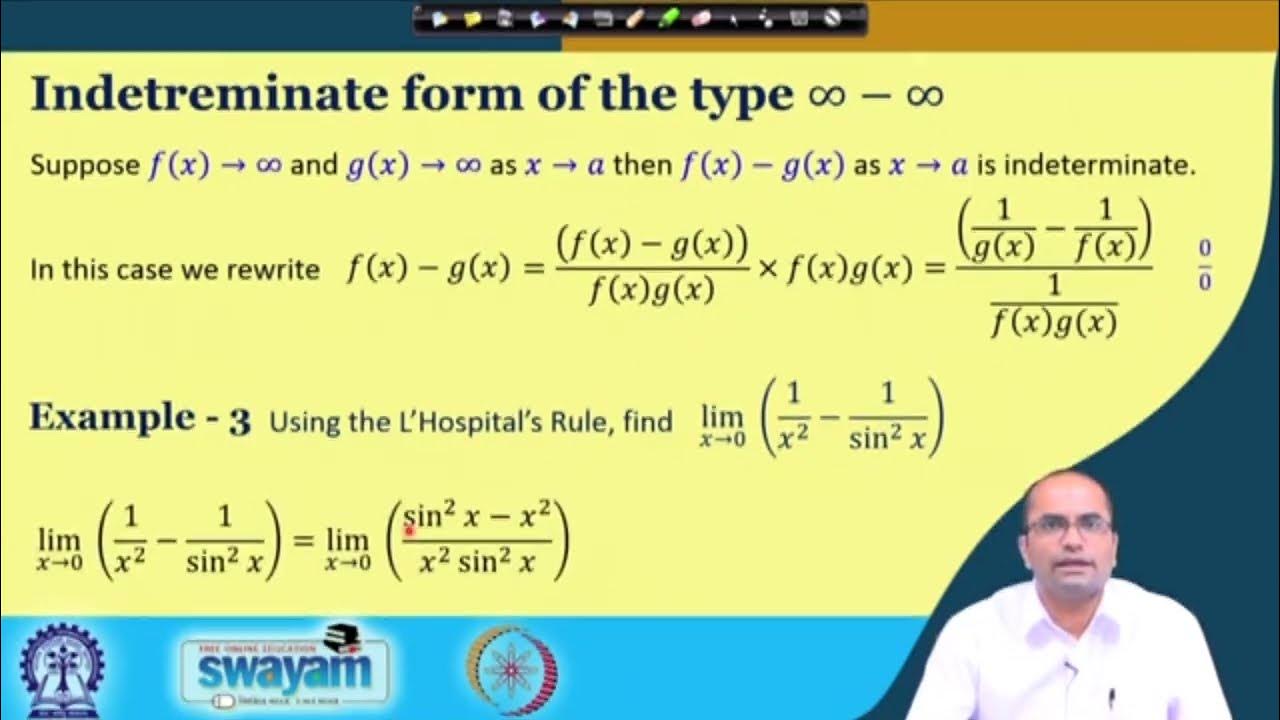 Lecture 04 | Indeterminate Forms Part - 2 #swayamprabha #CH38SP - YouTube