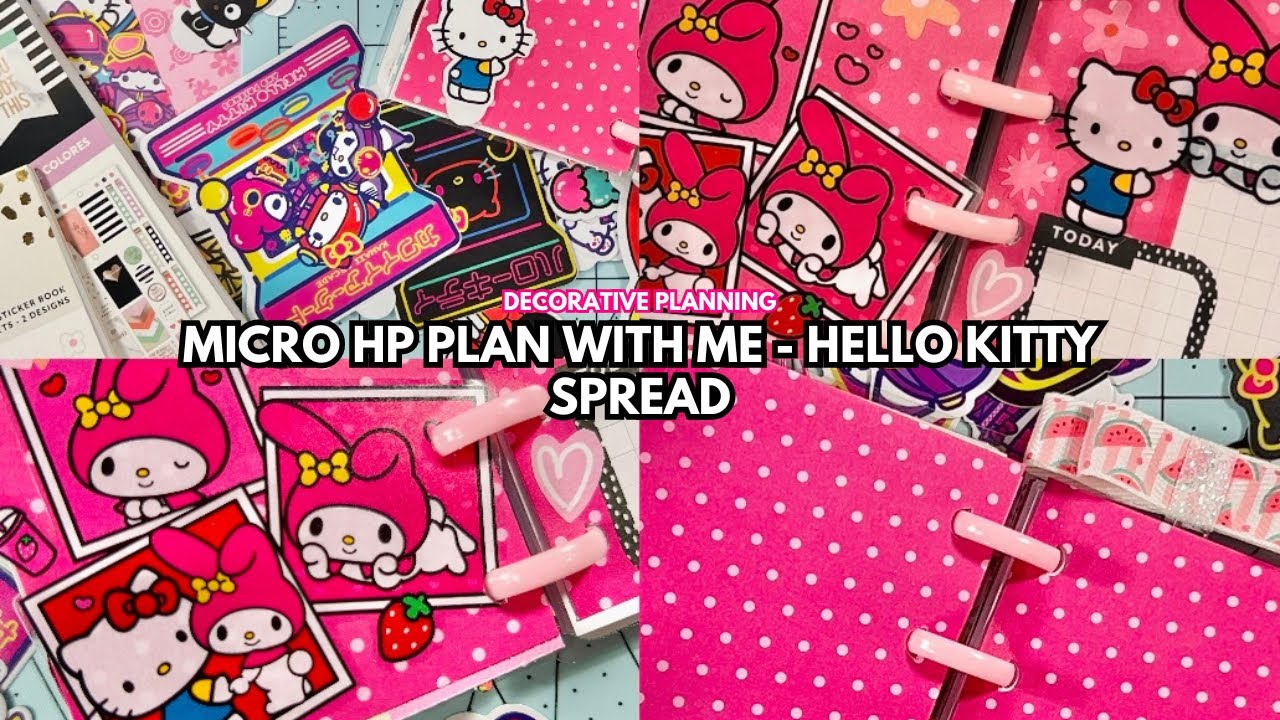 Plan With Me | Micro Happy Planner | Hello Kitty Spread | Decorative ...